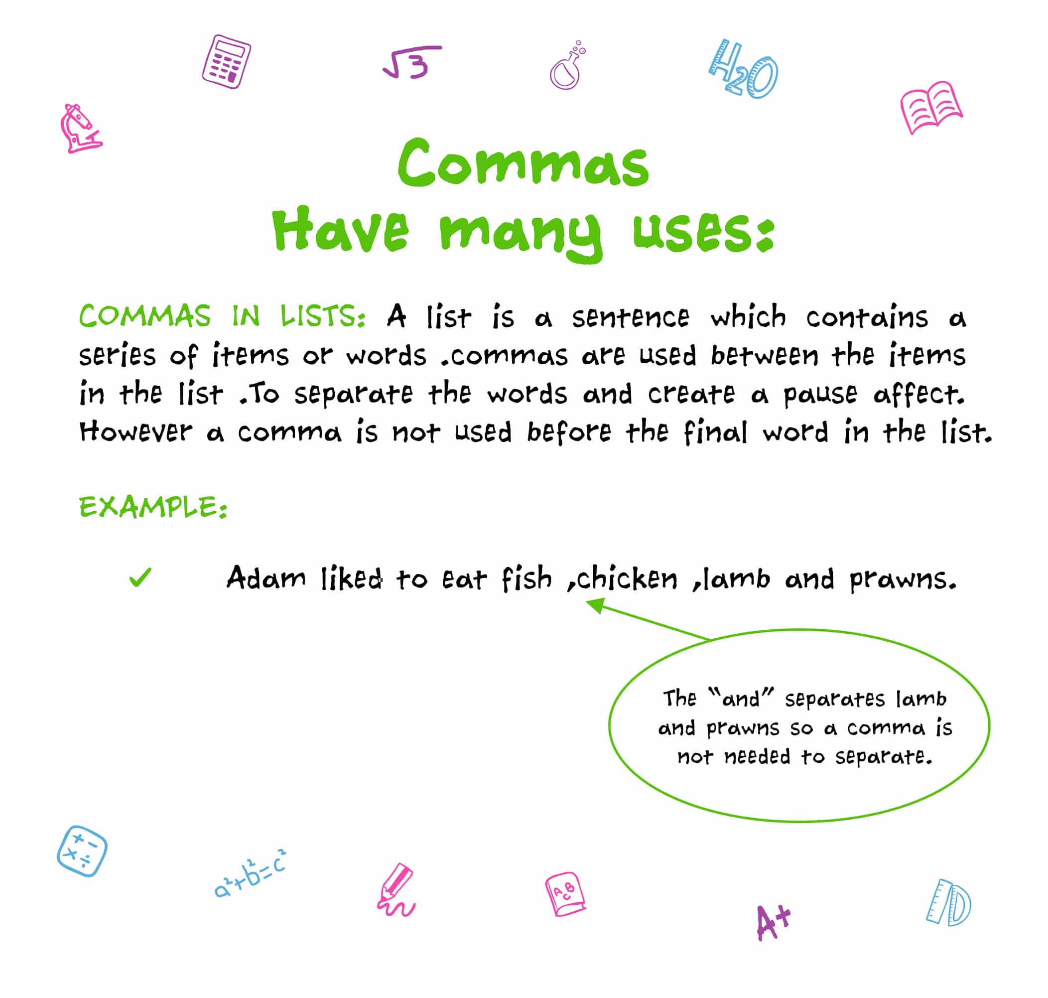 Commas In Lists Explanation Improve Tuition Tutors Tuition 